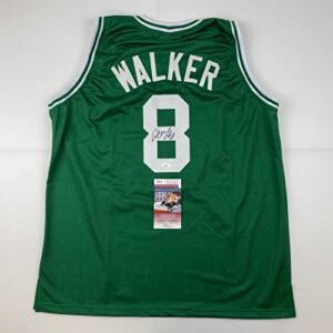 autographed/signed antoine walker boston green basketball jersey jsa coa