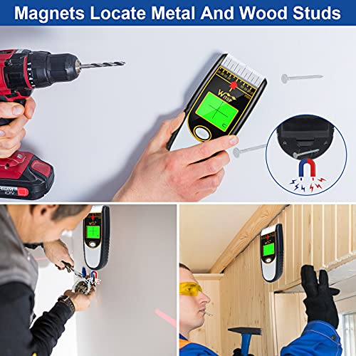 Magnetic Stud Finder WITOP 7 in 1 Multifunctional Electronic Wall Scanner for Wood Beam Center Bracket Metal and AC Wire Line Detector with Battery and HD LCD Display Detection Stud Sensor