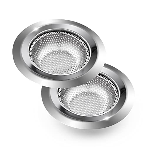 2 Pack Kitchen Sink Strainer,4.5" Stainless Steel Sink Strainers for Kitchen Sink,Food Catcher for Most Sink Drains Kitchen Sink Basket Strainer Steel Sink Filter