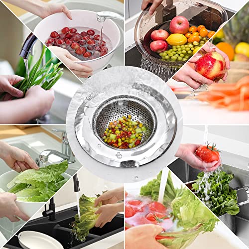 2 Pack Kitchen Sink Strainer,4.5" Stainless Steel Sink Strainers for Kitchen Sink,Food Catcher for Most Sink Drains Kitchen Sink Basket Strainer Steel Sink Filter