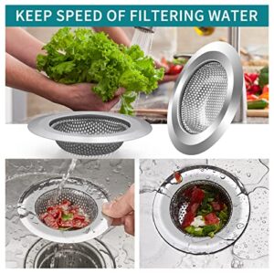 2 Pack Kitchen Sink Strainer,4.5" Stainless Steel Sink Strainers for Kitchen Sink,Food Catcher for Most Sink Drains Kitchen Sink Basket Strainer Steel Sink Filter