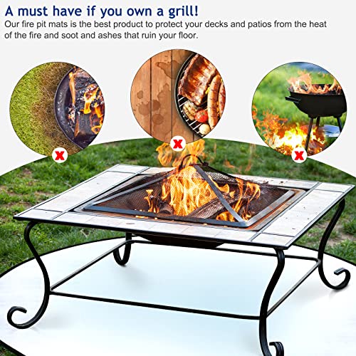 Fire Pit Mats 5 Layers (36" Round) for Under Fire Pit & Grill,Perfect Fireproof Mat for Under Fire Pit Waterproof & Resists Up to 2000°F,Fire Pit Mat for Deck, Campsite & Grass