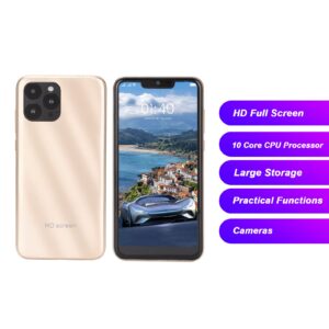 GOWENIC Unlocked Cell Phone, 6.1 Inch Android Smartphone, HD 8MP+5MP Camera Dual Sim Dual Standby,3GB+32GB Support 128GB Expansion Card, Face Recognition, 2800mAh(Or)