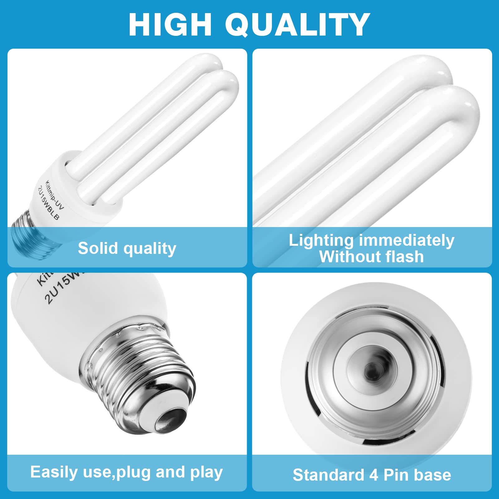 Bug Zapper U Type Replacement Light Bulb 15w E26 E27 for Homesuit, Keuomy, Yluces, Yissvic, Powify and Other Models Bug Zapper (2)