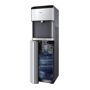 comfee ozone self-cleaning bottom loading water cooler, quick cooling water dispenser with 3 temperature settings, safety child lock, stainless steel