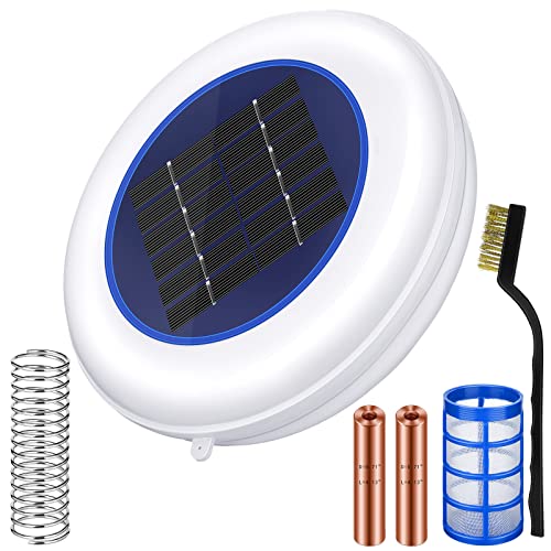 Solar Pool Ionizer Pool Purifier with 1 Replacement Copper Anode Less Chlorine Kill Algae Keeps Water Clear Pool Cleaning Clarifier Longer Lasting Anode High Gallons