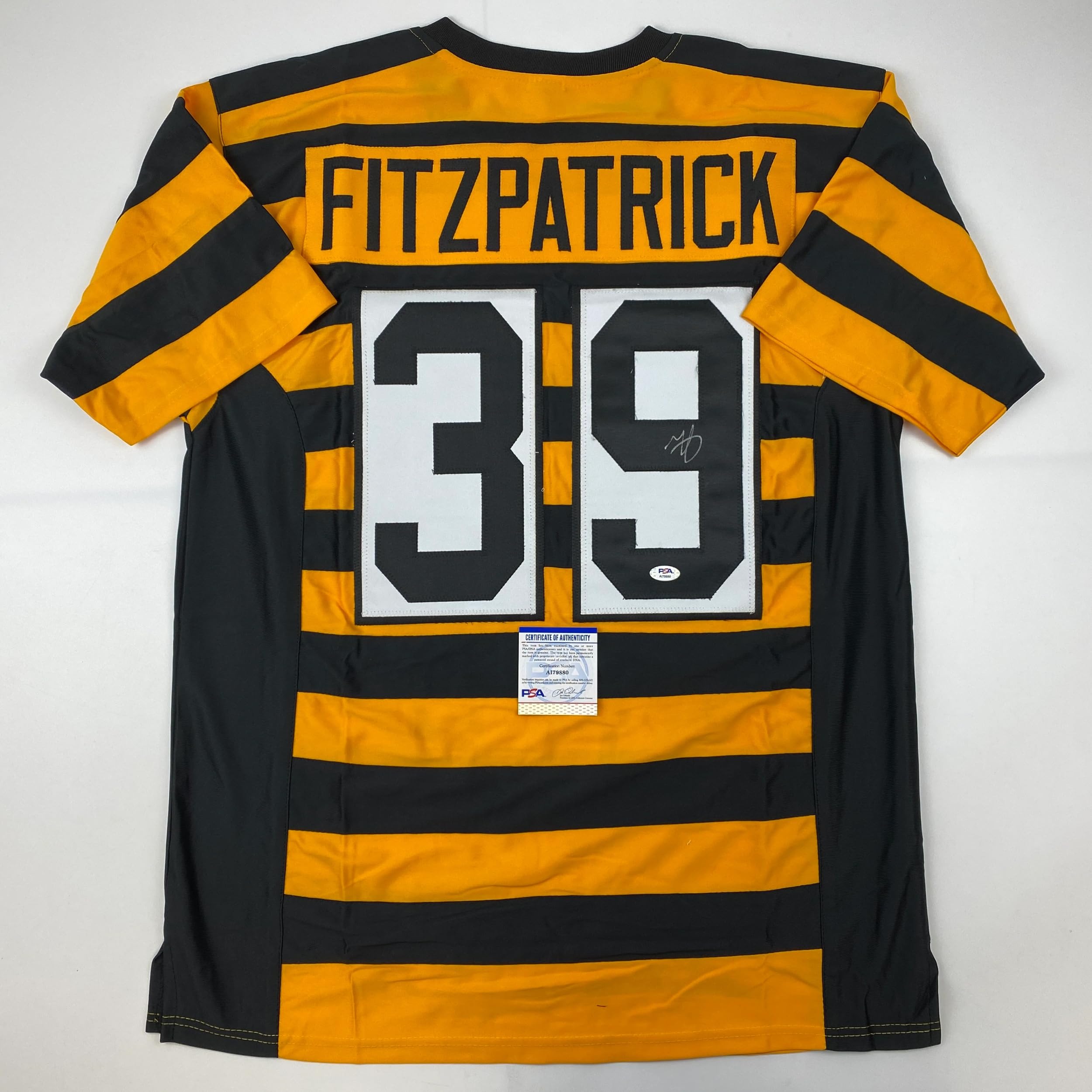 Autographed/Signed Minkah Fitzpatrick Pittsburgh Bumble Bee Football Jersey PSA/DNA COA