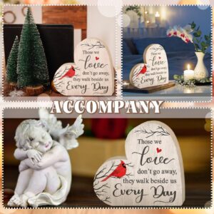 Sympathy Gift Memorial Heart Present for Loss of Loved One Wooden Remembrance Bereavement Gift Condolence Sign Loss of Father Mother Son Brother Decor 6.3 x 6 x 0.7 Inches (Cardinal Style)