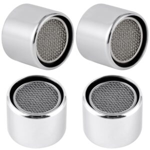 ifealclear 4 pcs faucet aerator, kitchen sink aerator faucet filter with solid brass shell, 55/64 inch female thread water saving faucet aerator with gasket for kitchen and bathroom, chrome