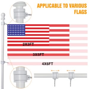 NELXINJO 5FT Flag Pole with Bracket, Professional Stainless Steel No Tangle Spinning Pole and Flag Pole Kit with Bracket for Residential or Commercial