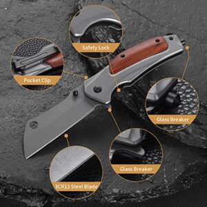 sharpken Pocket Knife,Pocket Folding Knife with Clip, Glass Breaker and Line Lock.