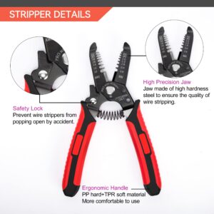 HKS Solar PV Panel Crimping Tool Kit with Crimper Stripper and 8 Pairs Solar connectors and 1Pair Solar Connector Spanner Wrench, Crimper Tool for Solar Cable AWG14-10,2.5/4/6mm²