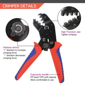 HKS Solar PV Panel Crimping Tool Kit with Crimper Stripper and 8 Pairs Solar connectors and 1Pair Solar Connector Spanner Wrench, Crimper Tool for Solar Cable AWG14-10,2.5/4/6mm²