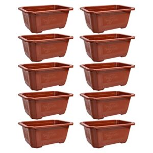 eringogo plants decor 10 pcs bonsai training pots, 12 bonsai planter pot with drainage hole, plastic large deep flower pot plants growing pots for nursery, garden, balcony vintage decor