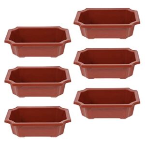 eringogo bonsai planter pot 6 pcs bonsai training pots, 9 plastic with drainage hole, deep flower pot plants growing pots for nursery, garden, balcony retangular flower pot