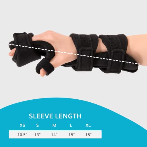 BraceAbility Soft Resting Hand Splint - Stroke Brace Right or Left Hand Immobilizer for Finger Contractures, Post-Surgery Recovery, Carpal Tunnel Syndrome, Ulnar Nerve Damage Relief (M - Right)