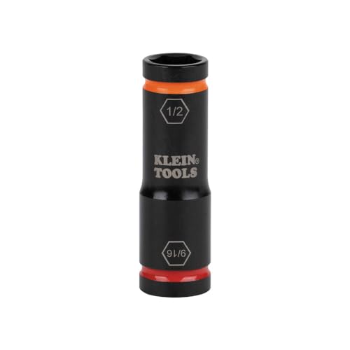 Klein Tools 66076 Impact Driver Flip Socket, 9/16- and 1/2-Inch Sizes, Use with Klein Tools Compact Impact Wrenches BAT20CW, BAT20CW1