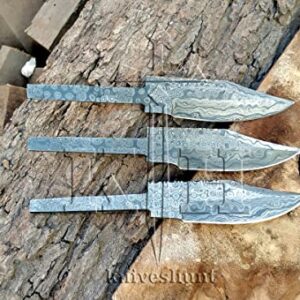 Handmade Damascus Steel Skinner Blank Blades 9 Inches With Twist Pattern