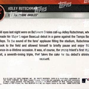 2022 Topps Now Baseball #214 Adley Rutschman Pre-Rookie Card - Triples in MLB Debut