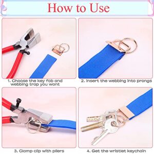 Modacraft Key Fob Hardware, Keychain Hardware Set Includes 60PCS 1 Inch Key Fob Hardware Wristlet Keychain With Key Fob Hardware Pliers Tool for Wrist Strap Key Chain, Lanyard Clasp Hardware