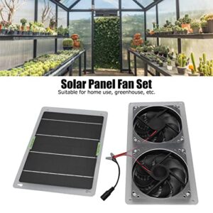 Solar Fan, Solar Panel Fan Kit, 100W 12V Waterproof Dual Exhaust Fan Solar Powered Fan for Small Chicken Coops, Greenhouses, Sheds, Pet Houses, Solar Ventilation Fan Solar Exhaust Fan