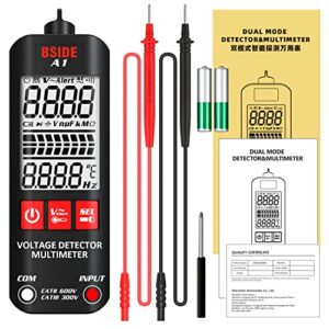 BSIDE Voltage Tester 3-Results Display Non-Contact Voltage Detector Pen, Integrated Multimeter, Dual Range AC 6V-1000V/90V-1000V Electrical Sensor V-Alert Live Wire Tester