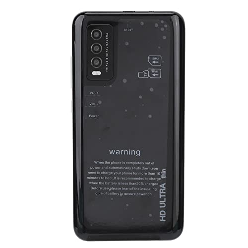 Gaeirt Smart Cellphone, Dual Sim Cell Phone Face Recognition 2200mAh Lithium Ion Battery Dual Cameras 5.0 inch HD Screen for Surfing Internet(Black)