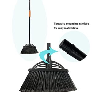 Xifando Four-Section Rod Long-Handled Broom,Heavy-Duty Broom, Angle Broom for Outdoor/Indoor（Black+Blue）