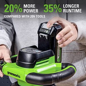 Greenworks 24V Powerful 10" Cordless Orbital Buffer, 10-inch pad 2800 RPM waxing machine with 4 Buffing Bonnets, 2.0Ah USB (Power Bank) Battery & 2A Charger included