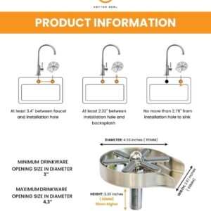 Notter Real Metal Glass Rinser Set for Kitchen Sink, Cup Cleaner, Powerful Spray Holes Metal Bottle Washer, High-Pressure Water, Compatible with Most U.S Sink, Stainless Steel Material