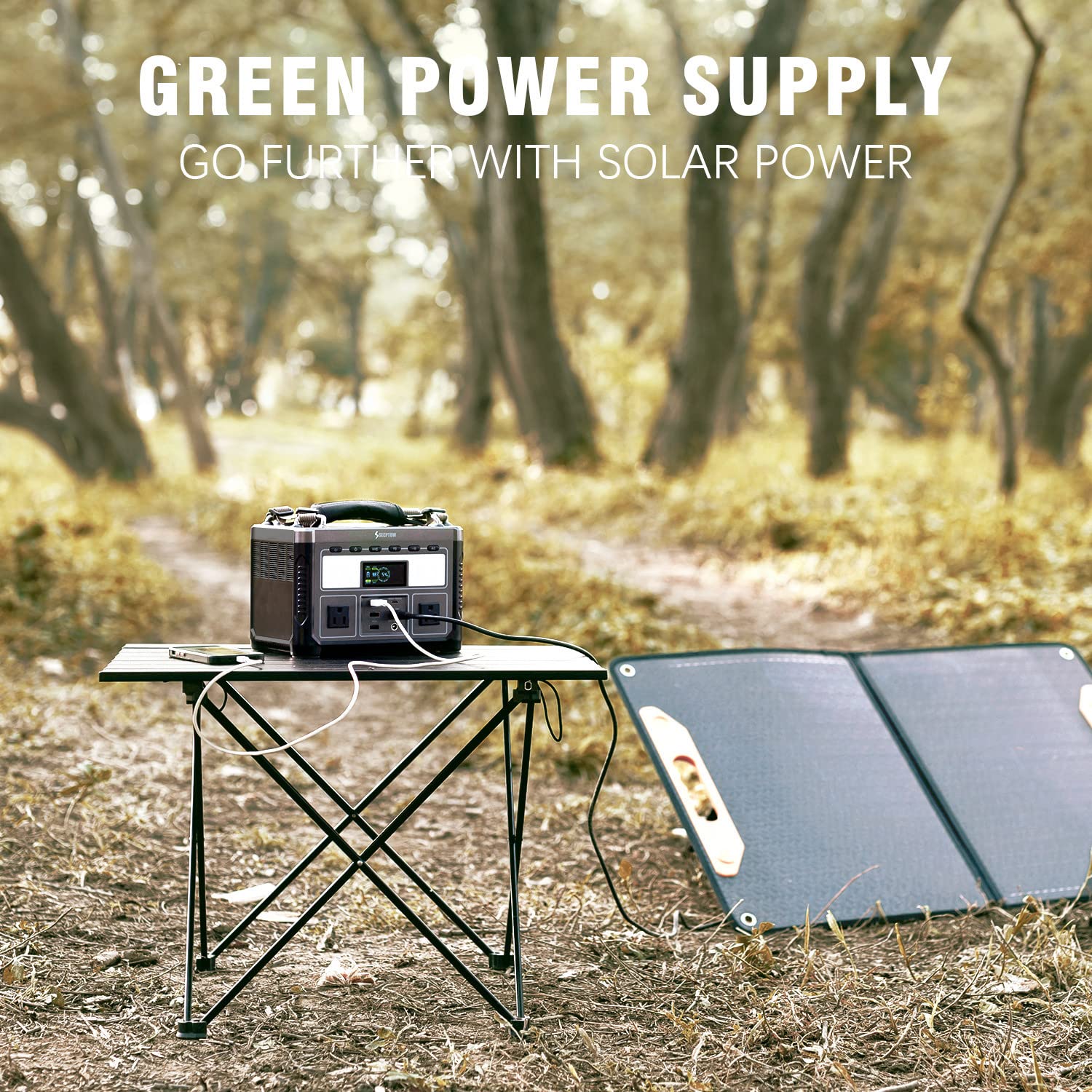 600W Portable Power Station, 300Wh Battery Backup w/ 2 x 600W (Peak 1200W) AC Outlets & 15W Wireless Charging, 9-Ports Outdoor Generator, 65W USB-C, Solar Generator for Emergencies Home Camping RV