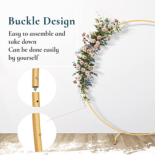 Sunnacate 6.6 Ft Round Backdrop Stand, Stable Golden Circle Balloon Arch Frame Round Balloon Arch Stand for Wedding Birthday Party Baby Shower Christmas Decoration