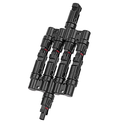 Solar Panel Connector 4 Way Branch MMMF/FFFM - DIY Mount Tool Solar Parallel Connector in Pair - 4 to 1 Solar Cable Connectors for Connection Between Solar Panels