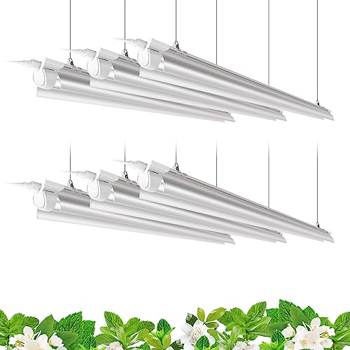 Barrina Plant Grow Light, 4FT 5000K Full Spectrum White, 252W(6 x 42W), T8 LED Grow Light, Growing Lamp Fixture, Plant Light for Indoor Plant, 6-Pack