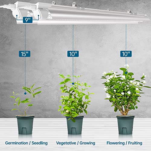 Barrina Plant Grow Light, 4FT 5000K Full Spectrum White, 252W(6 x 42W), T8 LED Grow Light, Growing Lamp Fixture, Plant Light for Indoor Plant, 6-Pack