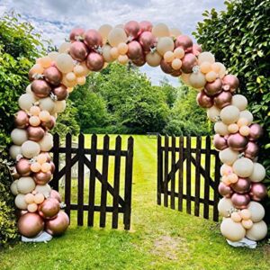 LANGXUN 7.8Ft Metal White Balloon Arch Kit, Semi-Circular Balloon Arch Stand with Water Bases for Wedding Bridal Baby Shower Birthday Party Supplies Decorations