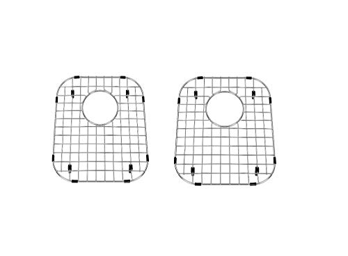 Starstar 50/50 Double Bowl Kitchen Sink Bottom Two Grids, Stainless Steel Kitchen Sink Protector (11 5/8" x 13 9/16")