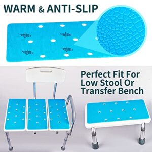 3 PCS Bathtub Transfer Bench Cushions with Adhesive Backing, Shower Pads Non Slip Soft Foam Pad 15'' x 7.5'' Padded Bath Tub Bench, 26'' Chair Pad, Seat Mat, Cover (MAT196X382)