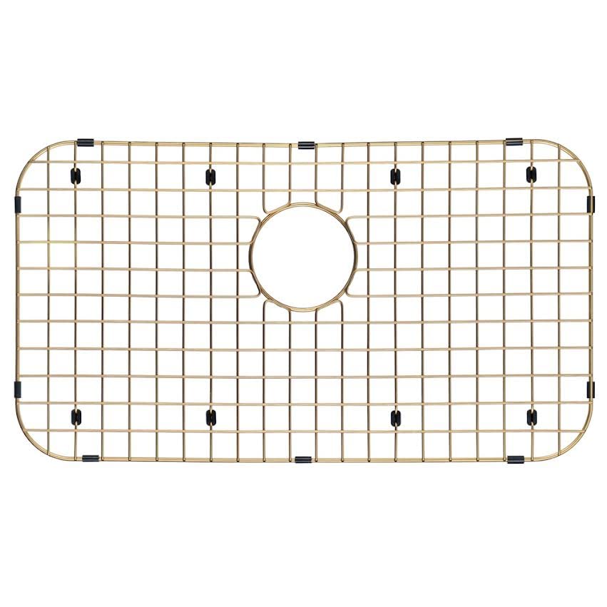 Starstar Sinks Protector Matte Gold 304 Stainless Steel Kitchen Bottom Protector Grid, Rack For The Sink 26" x 14.375"