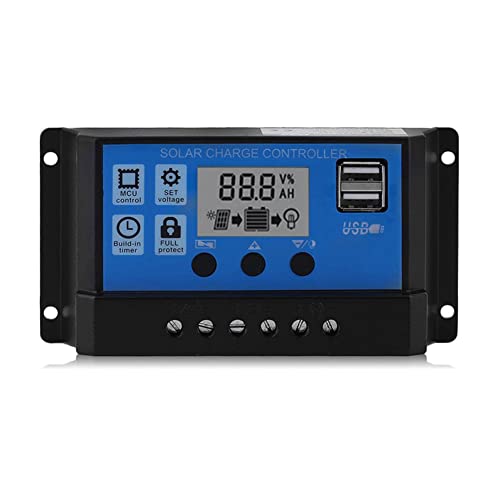 PENCHEN 100A Solar Panel Controller Solar Recharger Controller LCD Display Screen Street Lamp System Recharge Controller PWM Recharge Management Dual USB Output Controller