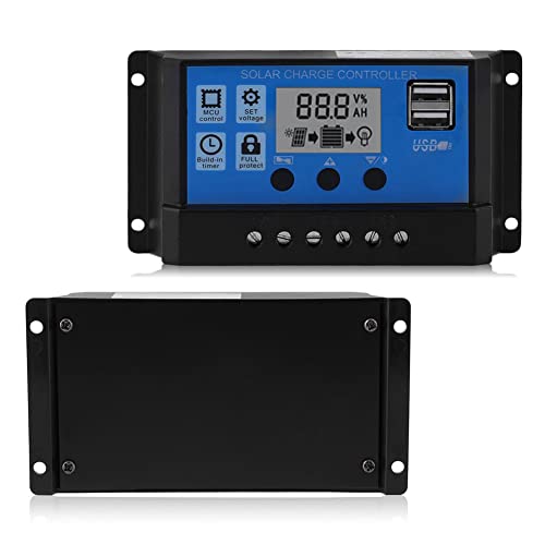 PENCHEN 100A Solar Panel Controller Solar Recharger Controller LCD Display Screen Street Lamp System Recharge Controller PWM Recharge Management Dual USB Output Controller