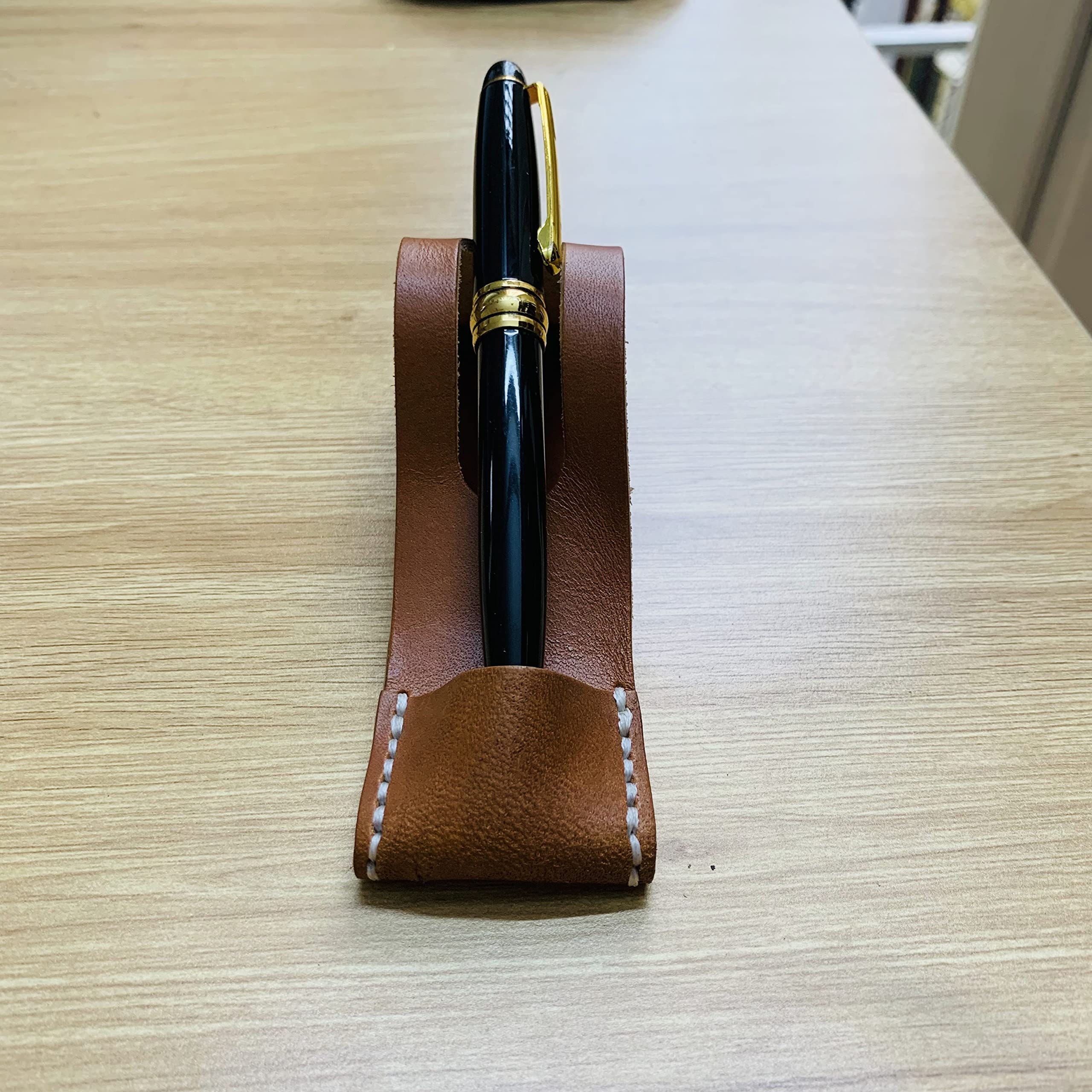 Leather Pen Display Stand Ink Pen Holder Pencil Display for Desk Pencil Holder for Desk Decor Desk Organizer, Fountain Pen Ballpoint Pen Display for Home School Office