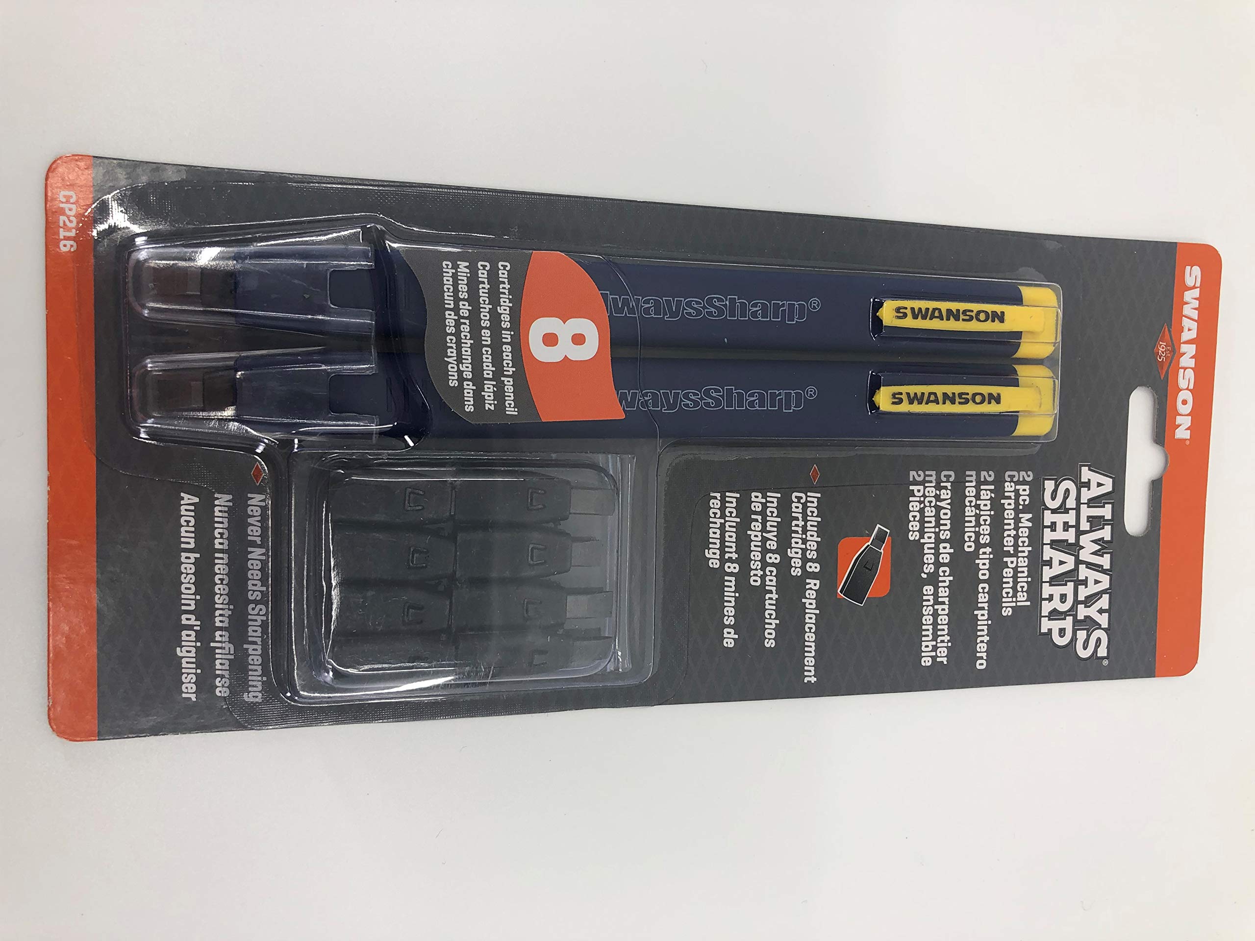 SWANSON Tool Co, Inc SW1201K Value Pack 7 inch Speed Square and Big 12 Speed Square & Swanson Tool Co CP216 AlwaysSharp Refillable Mechanical Carpenter Pencil