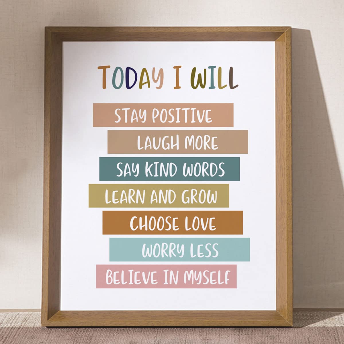 Today I Will, Positive Art Print, Kids Room Decor, Kids Affirmation Art, Nursery Decor, Kids Wall Art, Homeschool Art, Affirmation Print, 8x10 inch - UNFRAMED