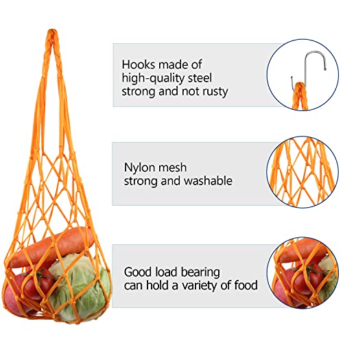 Chicken Vegetable String Bags Cabbage Feeder Poultry Fruit Holder with Hook Snack Hanging Toys for Hen Goose Duck Large Birds