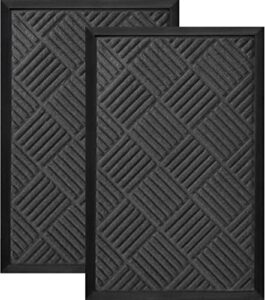 2 pack front door mats outdoor indoor 30x18, heavy duty outside door mats for outside entry inside, welcome mats outdoor non slip entryway rug, doormat outdoor mats for patio home entrance waterproof