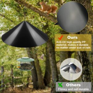 Queension Squirrel Baffle Wrap Guard Around Protects Hanging Bird Feeders for Outdoor Shepherd’s Hook, Save Bird Houses from Squirrels, Raccoons, and Rodents - Hang Mount 19 Inch 1pcs