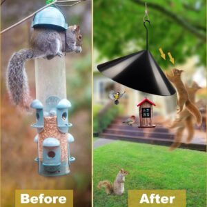 Queension Squirrel Baffle Wrap Guard Around Protects Hanging Bird Feeders for Outdoor Shepherd’s Hook, Save Bird Houses from Squirrels, Raccoons, and Rodents - Hang Mount 19 Inch 1pcs