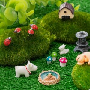 24 Pieces Synthetic Artificial Grass Turf Grass Square Shaped Mat 12 x 12 Inch Garden Grass Tiles Fake Grass Patches DIY Grass Decoration Miniature Grass for Craft Dogs Indoor Outdoor Lawn Decoration