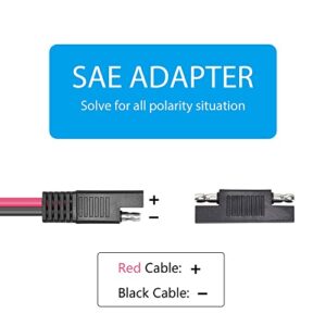 RIIEYOCA SAE to XT60 Connector Adapter,12AWG Cable SAE Solar Panel Connect,with SAE Reverse Adapter for Portable Power Station & Solar Generator(Cable:1m)